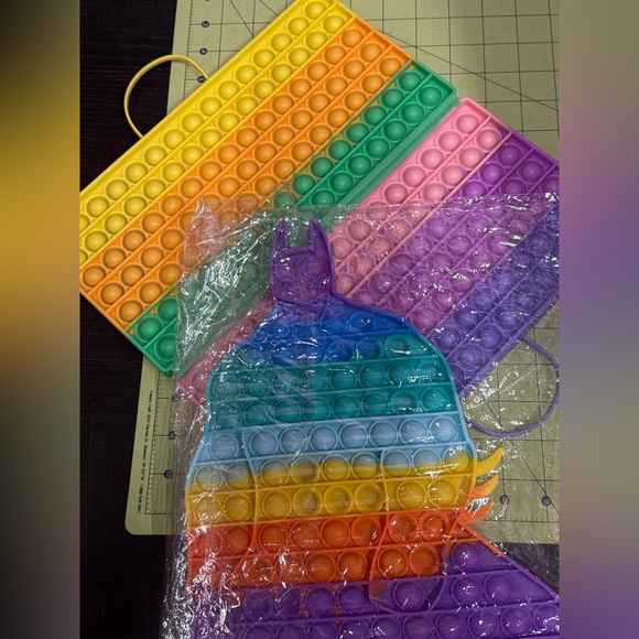 Toys | 2 Large Rainbow Pop Fidget Toys Brand New Fidget Pop | Poshmark